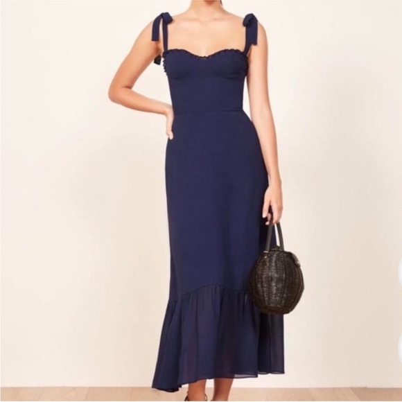 Reformation | Dresses | Reformation Midnight Blue Midi Dress | Poshmark